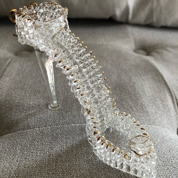 Art | Brand New Stiletto High Heel Shoe Gold Details Crystal Glass ...